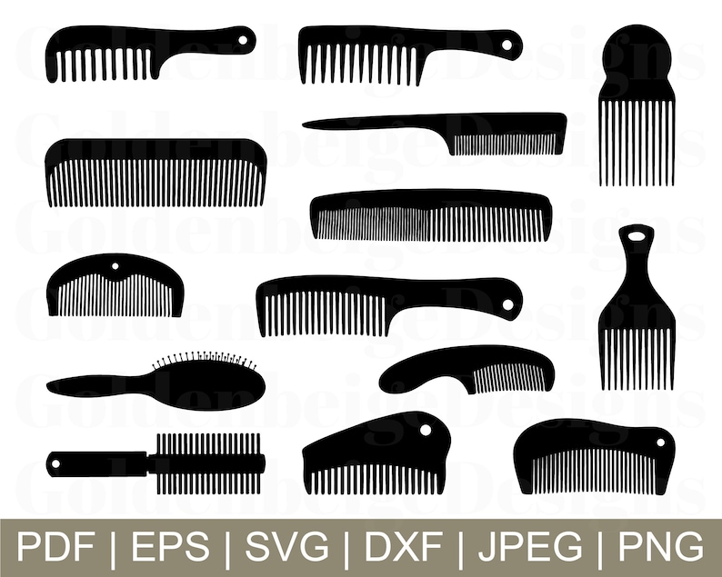 Comb Svg, Comb Silhouette, Hair Comb Vector, Comb Cricut, Comb Clipart ...
