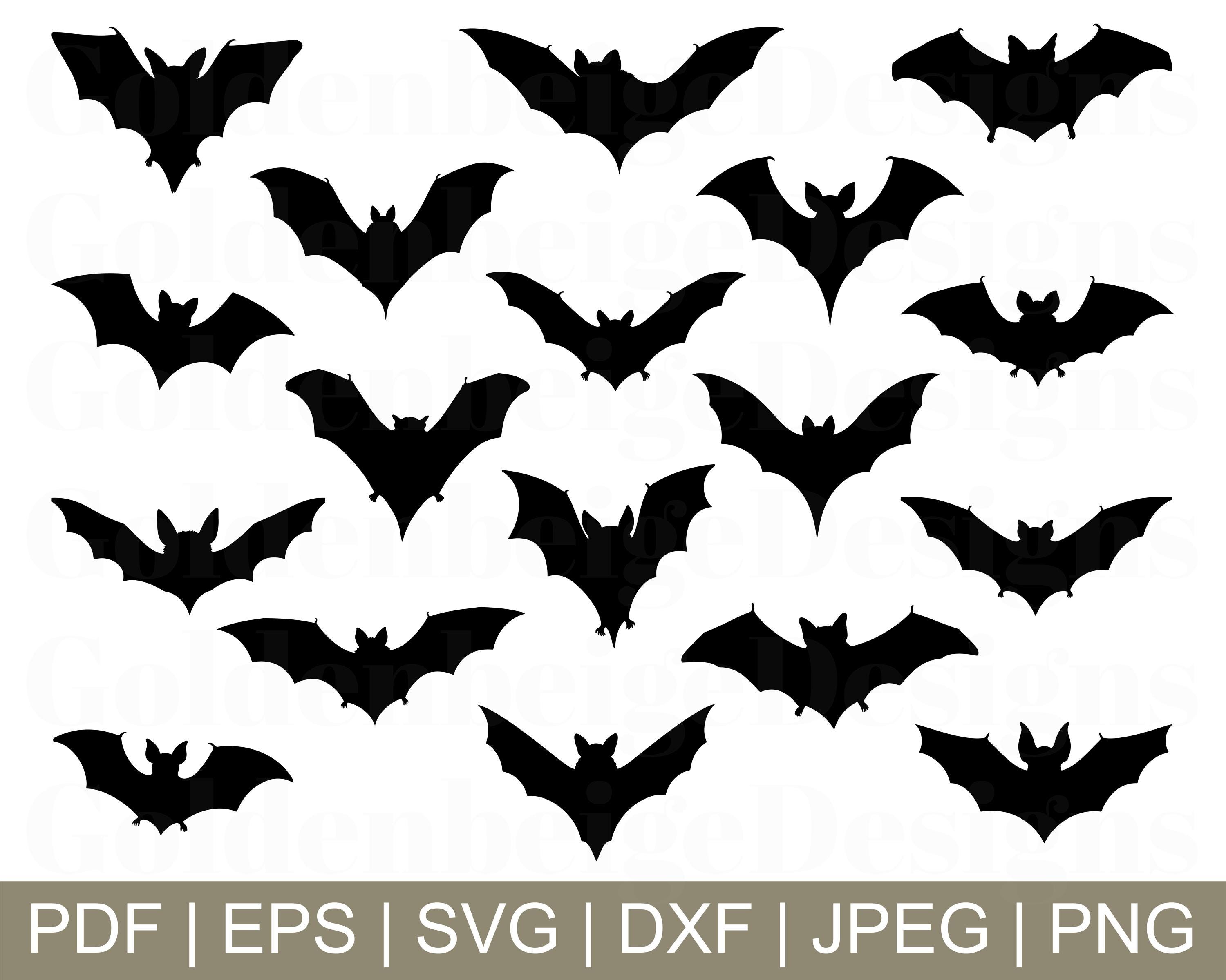 Bats Svg, Bats Silhouette, Bats Cut File, Bats Cricut, Bats Dxf, Jpeg ...