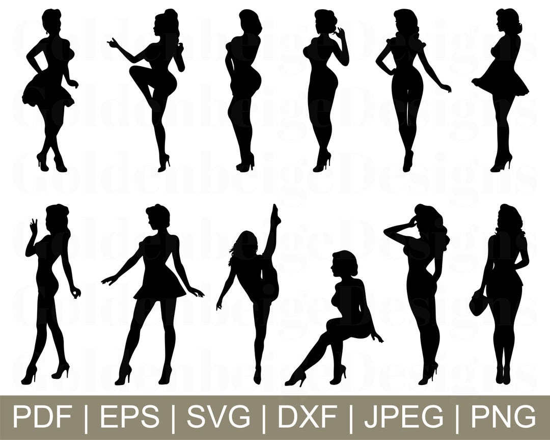 Pinup Girls Svg, Pinup Girl Cut File, Pinup Cricut, Pinup Silhouette ...