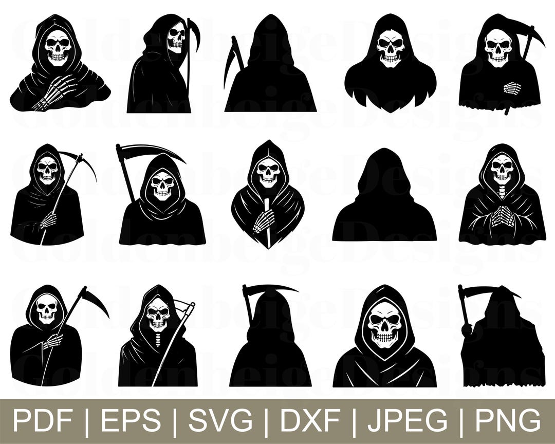 Grim Reaper Svg, Grim Reaper Cut File, Grim Reaper Silhouette, Grim ...