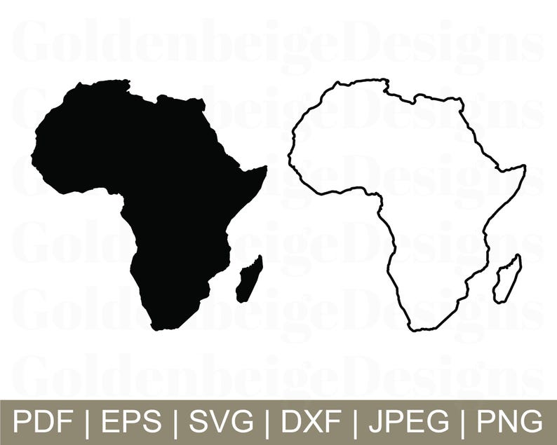 African Map Svg, African Map Vector, African Map Silhouette, Dxf, Jpeg ...