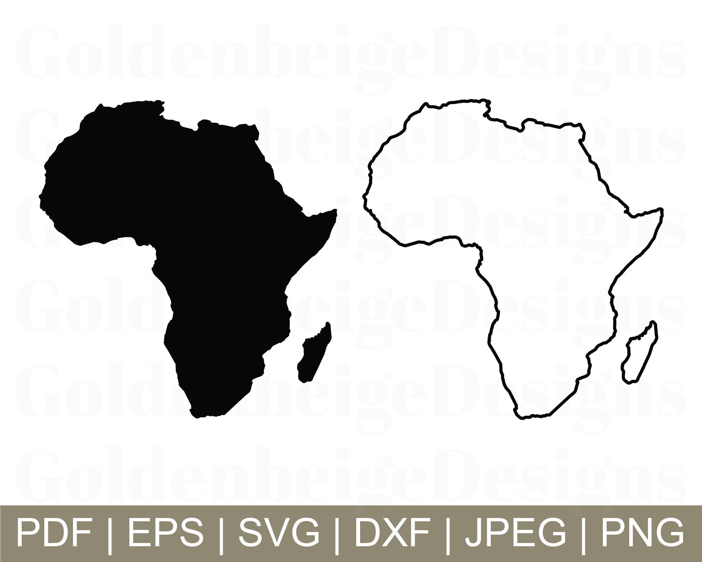 African Map Svg, African Map Vector, African Map Silhouette, Dxf, Jpeg ...