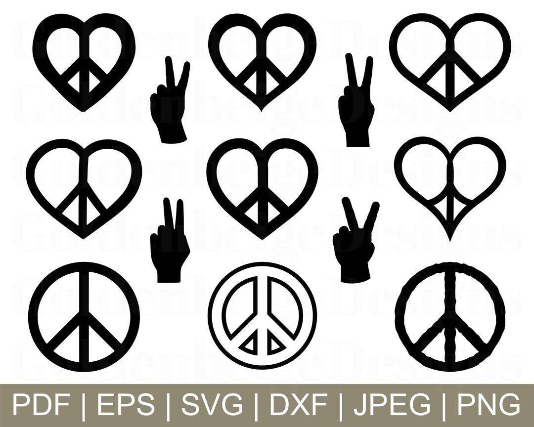 Peace Sign Svg, Peace Sign Vector, Peace Sign Silhouette, Peace Sign ...
