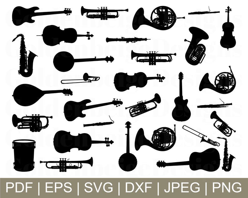 Musical Instruments Svg, Musical Instrument Vector, Musical Instrument ...