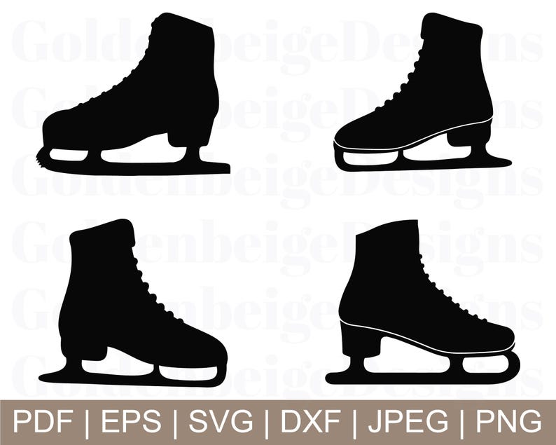 Ice Skate Shoes Svg, Ice Skating Silhouette, Ice Skate Shoes Vector ...
