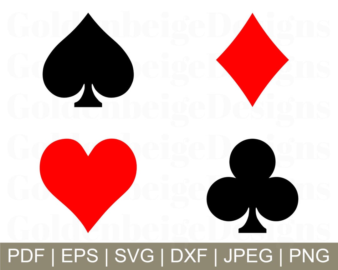 Play Card Suits Svg, Play Card Suits Vector, Play Card Suits Cricut ...