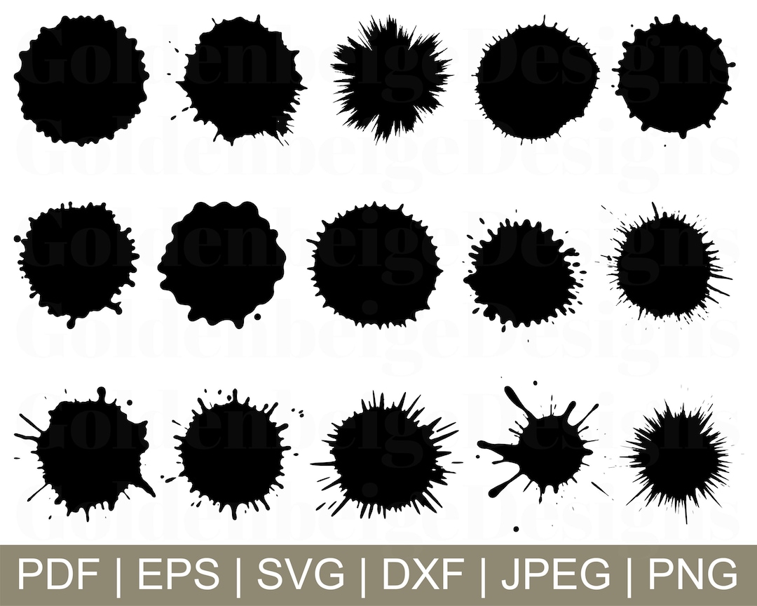 Paint Splashes Svg, Paint Splash Cut File, Paint Splashes Silhouette ...