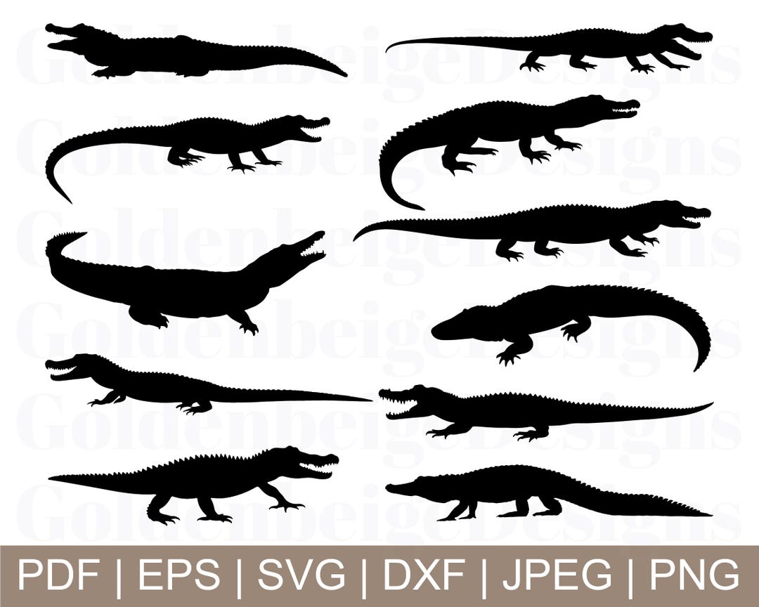 Alligator Svg, Alligator Vector, Alligator Silhouette, Alligator Cricut ...