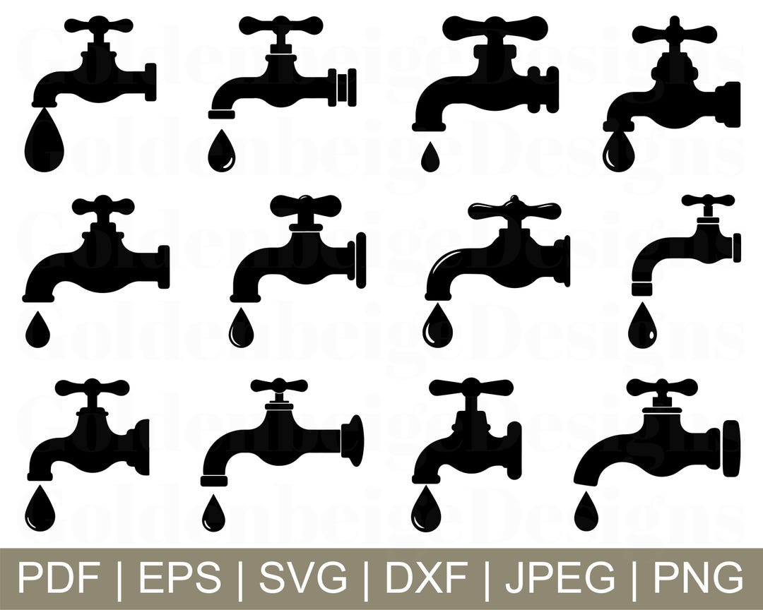 Dripping Faucet Svg, Dripping Faucet Cut File, Dripping Faucet Vector ...