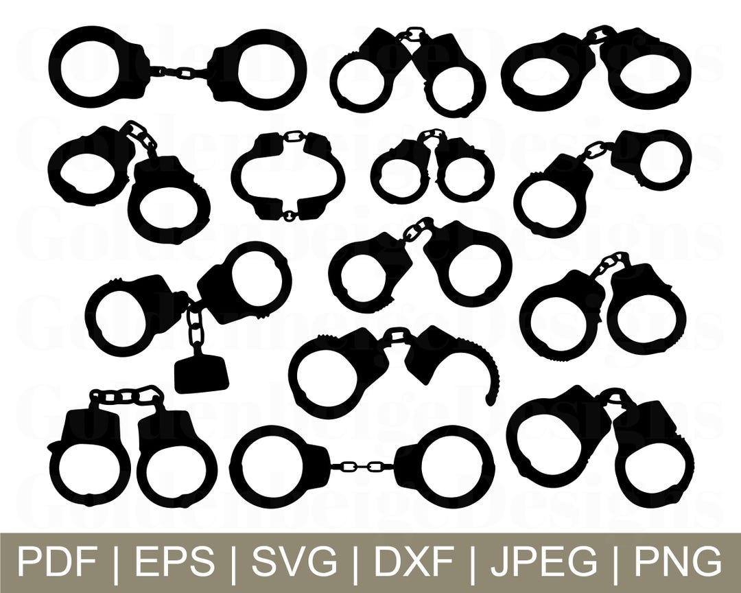 Handcuff Svg, Handcuff Vector, Handcuff Silhouette, Handcuff Cricut ...