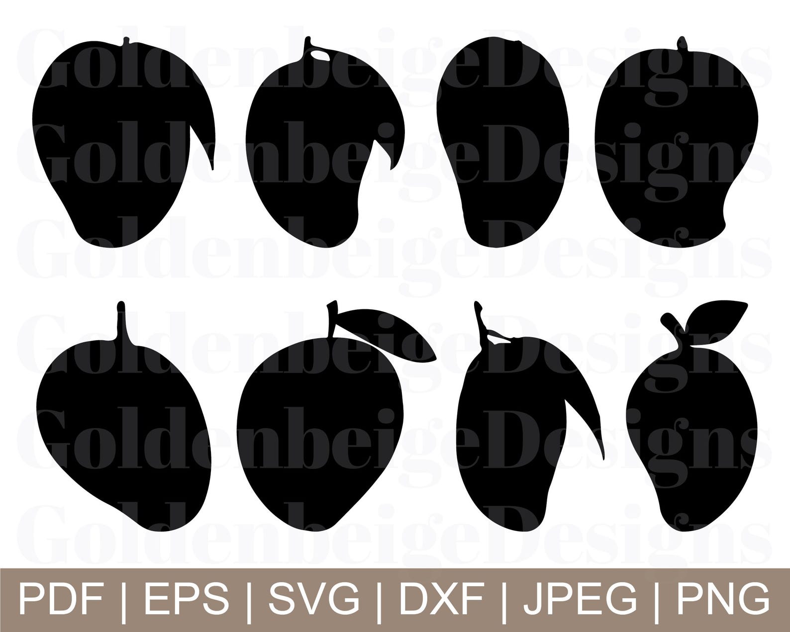 Mango Svg, Mango Silhouette, Mango Fruit Vector, Mango Dxf, Mango ...