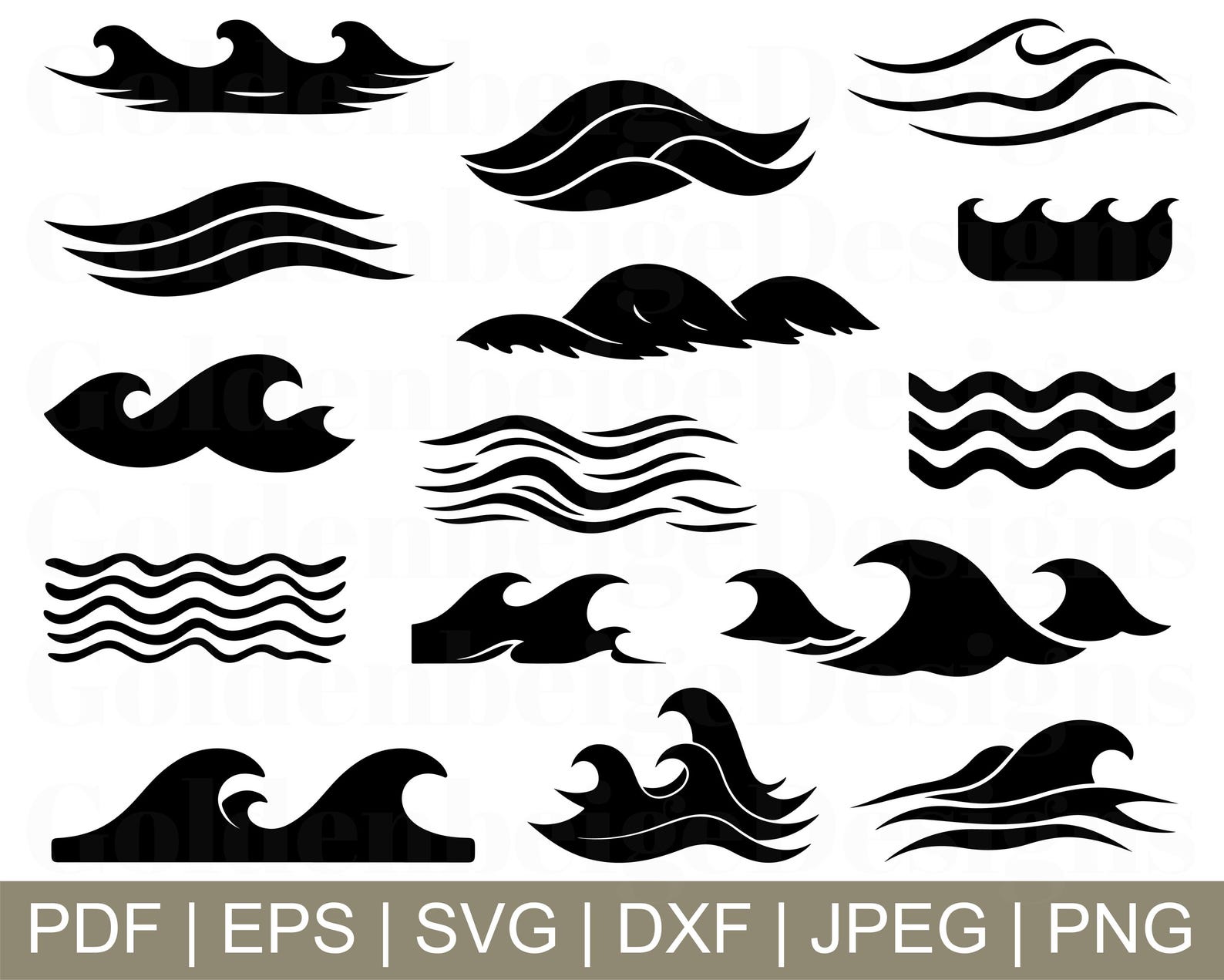 Sea Waves Svg, Sea Waves Cut File, Sea Waves Cricut, Sea Wave Vector ...