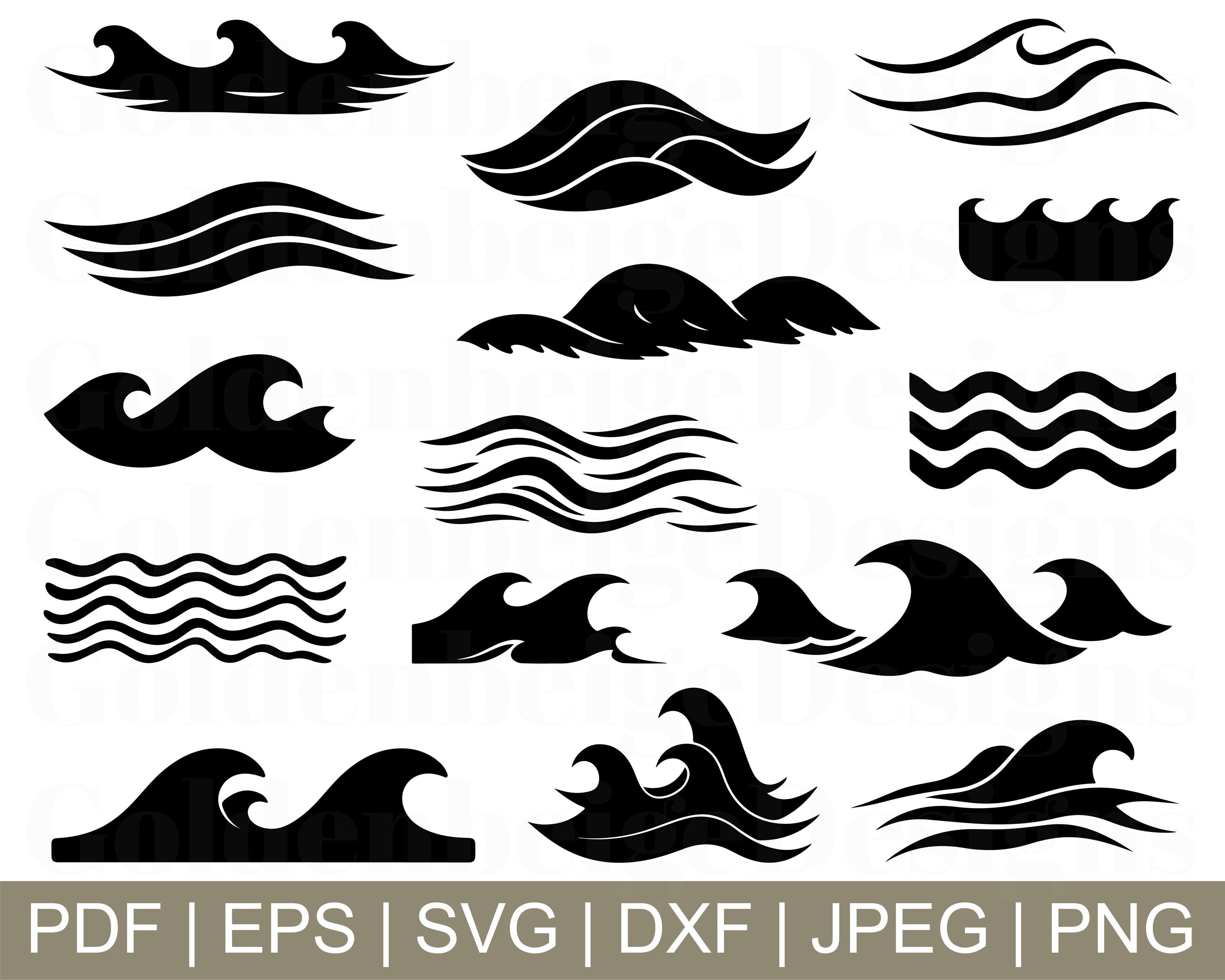 Sea Waves Svg, Sea Waves Cut File, Sea Waves Cricut, Sea Wave Vector ...