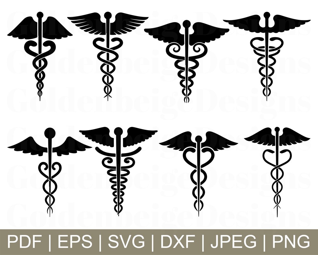 Caduceus Svg, Caduceus Silhouette, Caduceus Cut File, Medical Symbol ...