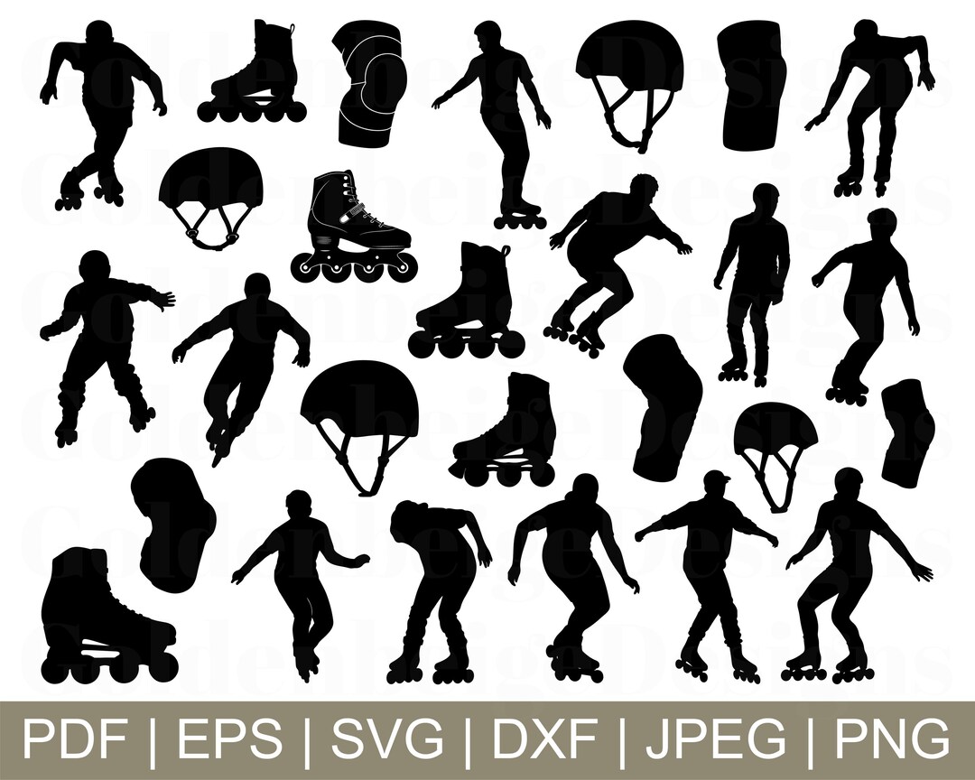 Roller Skate Svg, Roller Skate Cut File, Roller Skate Vector, Roller ...