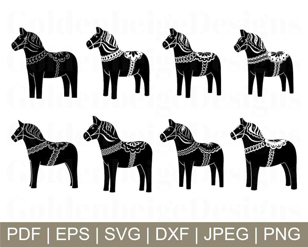 Dala Horse Svg, Dala Horse Vector, Dala Horse Cut File, Dala Horse ...