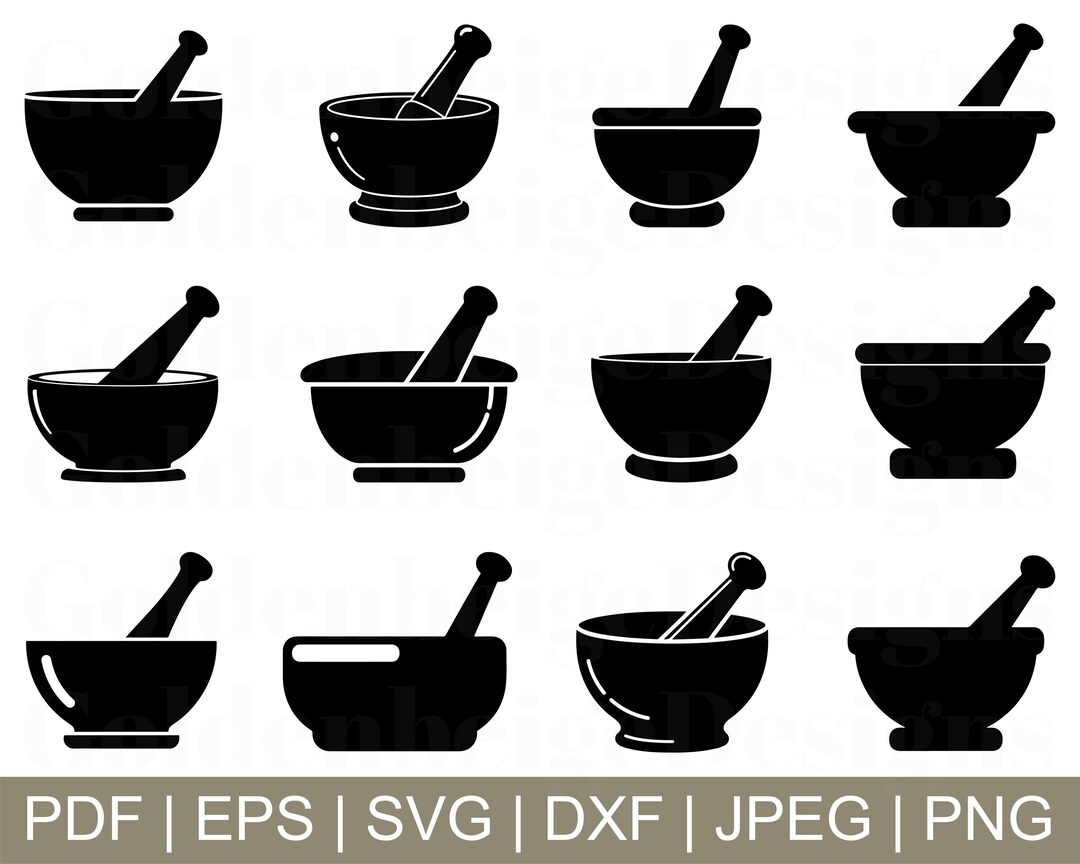 Mortal and Pestle Svg, Mortal and Pestle Cut File, Mortal and Pestle ...