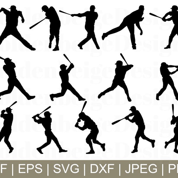Baseball Player Svg - Etsy