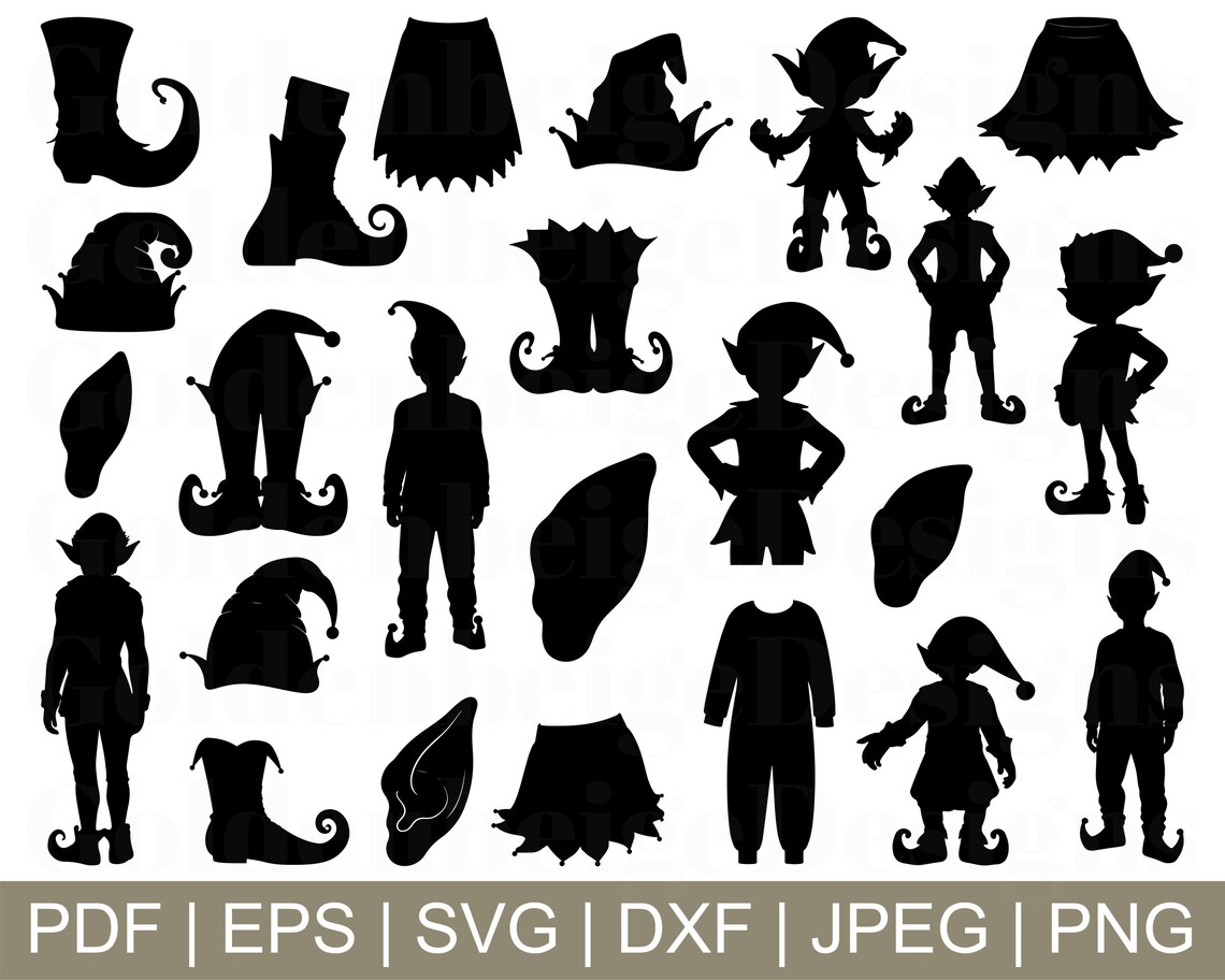 Elf Svg, Elf Silhouette, Elf Cut File, Elf Cricut, Elf Dxf, Jpeg, Png ...