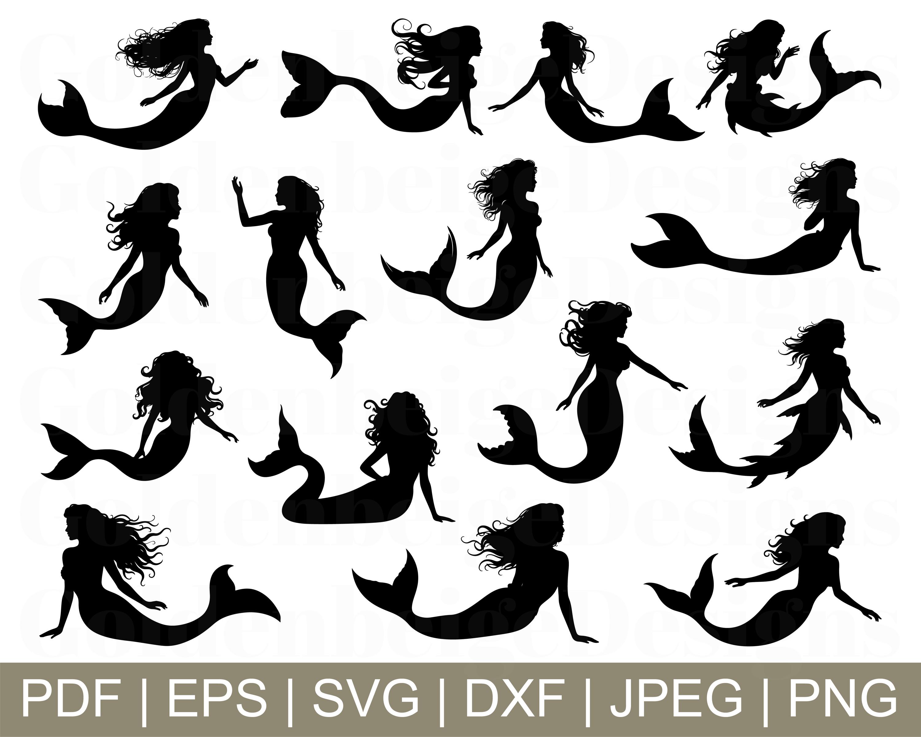 Mermaid Svg, Mermaid Silhouette, Mermaid Cut File, Mermaid Cricut ...