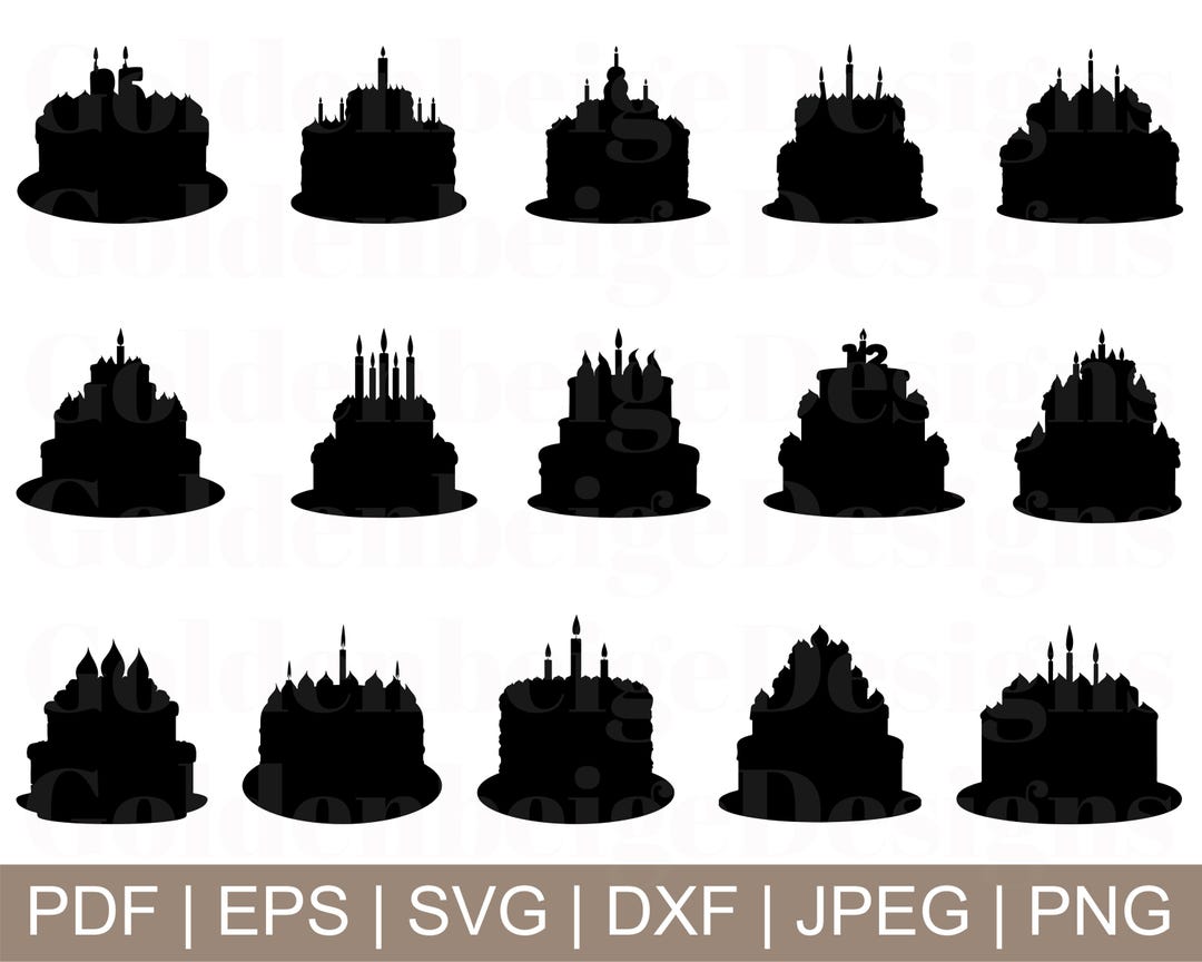 Birthday Cakes Svg, Birthday Cake Cut File, Birthday Cake Dxf, Birthday ...