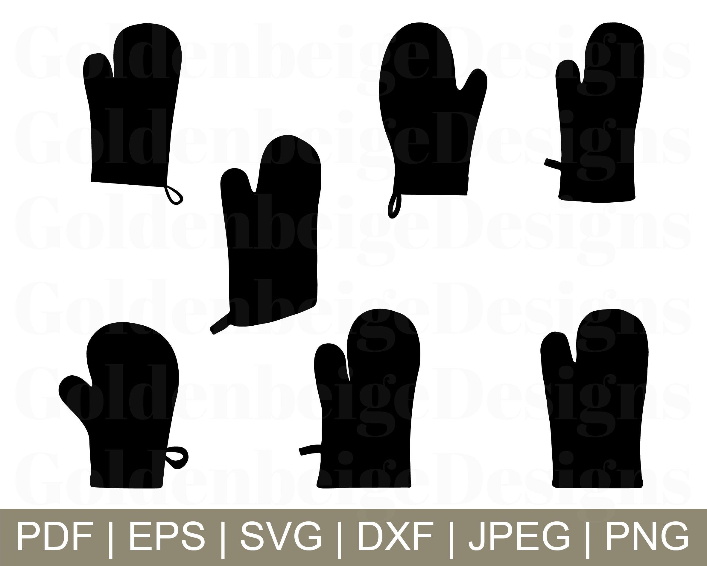 Oven Gloves Svg, Oven Mitts Silhouette, Oven Gloves Vector, Dxf, Jpeg ...