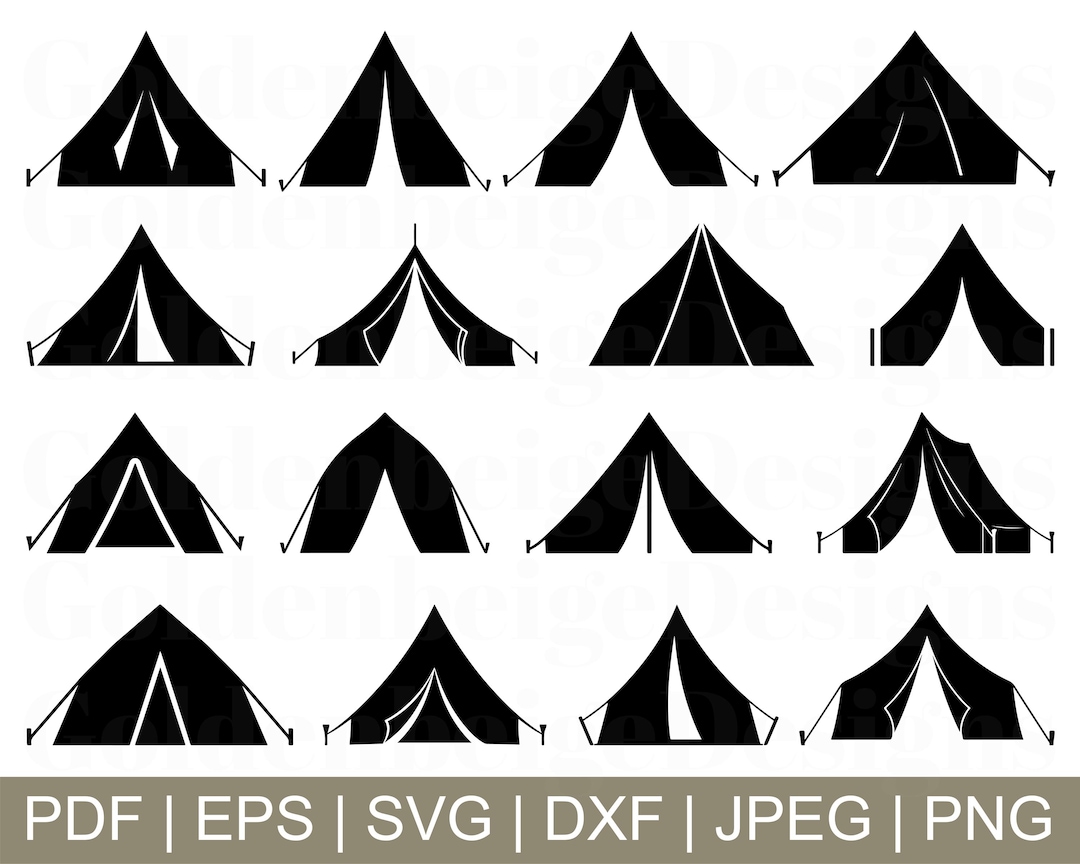 Tent Svg, Tent Cut File, Tents Silhouette, Tent Vector, Tent Dxf, Jpeg ...