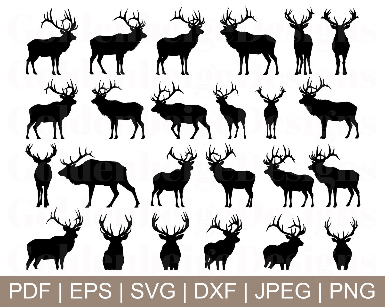 Elk Svg, Elk Silhouette, Elk Vector, Elk Isolated, Elk Cricut, Elk Cut ...