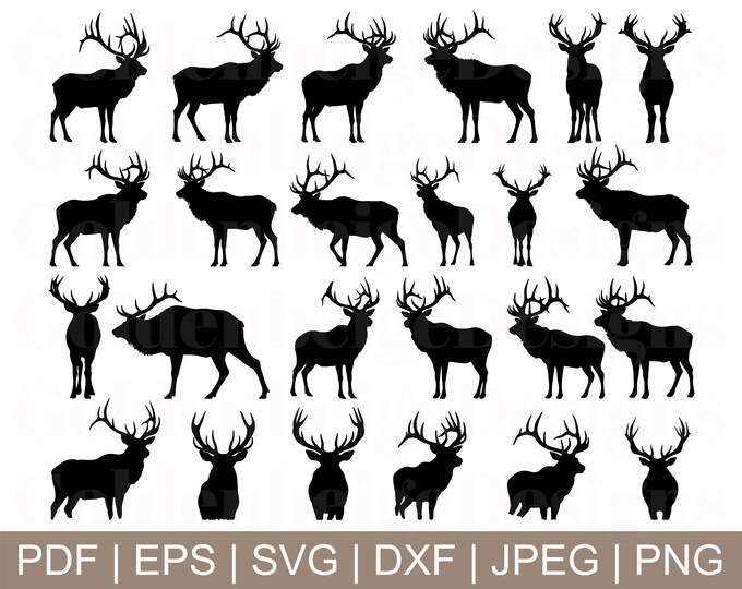 SVG Elk Silhouette Elk Vector File Elk Head Vector Elk Head Png Elk ...