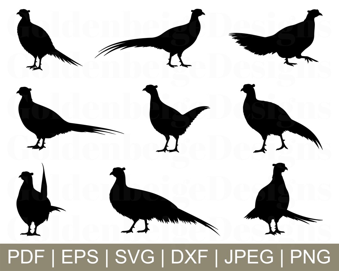 Pheasant Svg, Pheasant Cut File, Pheasant Silhouette, Pheasant Dxf ...
