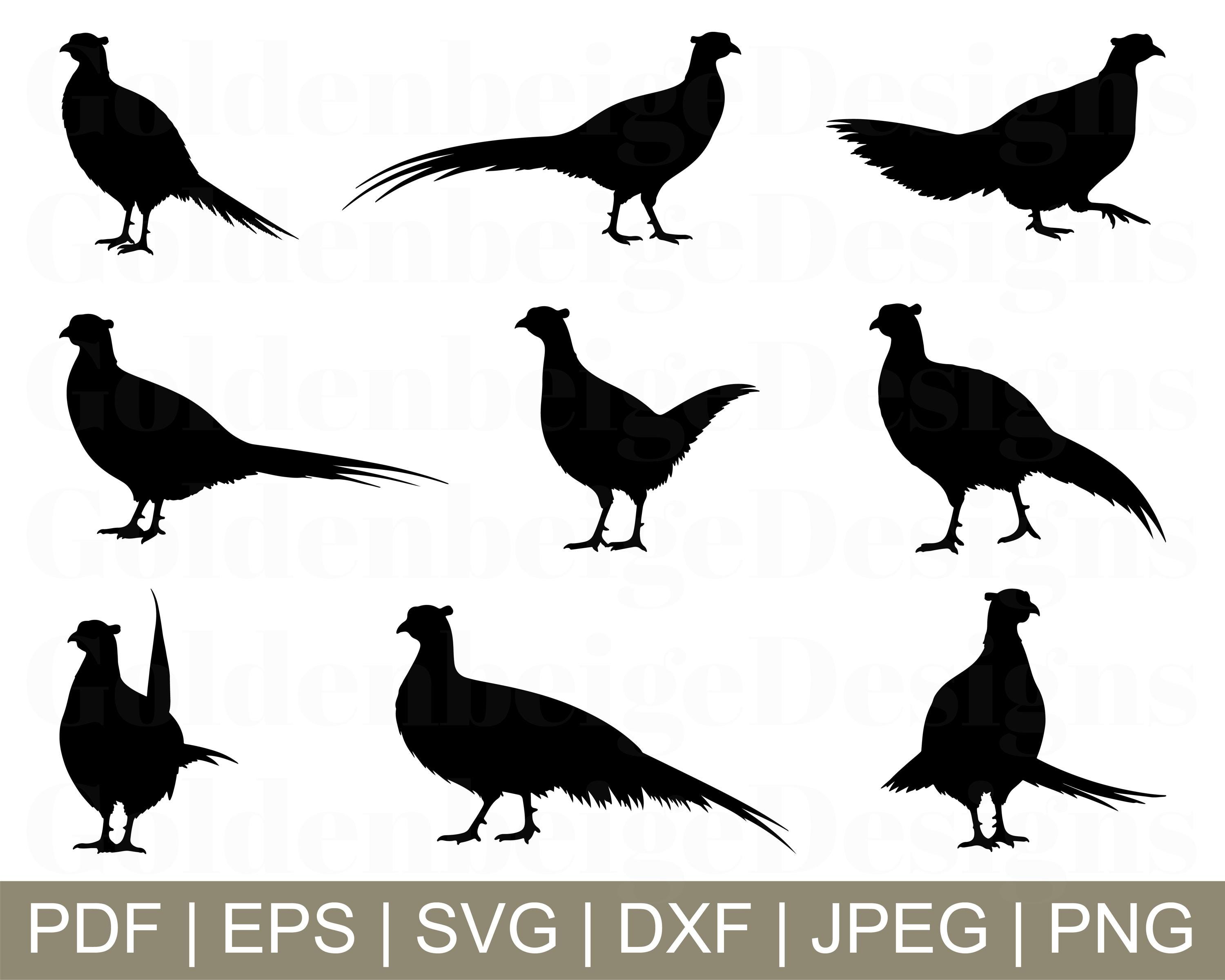 Pheasant Svg, Pheasant Cut File, Pheasant Silhouette, Pheasant Dxf ...