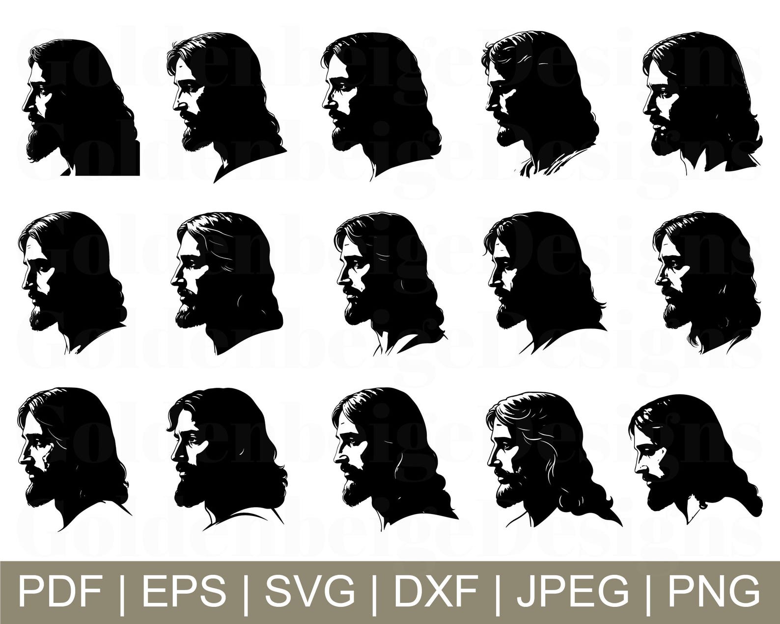 Jesus Svg, Jesus Silhouette, Jesus Cut File, Jesus Vector, Jesus Head ...