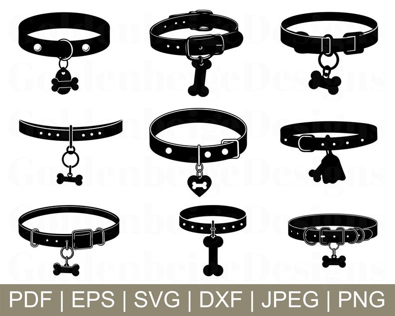 Dog Collar Svg, Dog Collar Silhouette, Dog Collar Cut File, Dog Collar ...