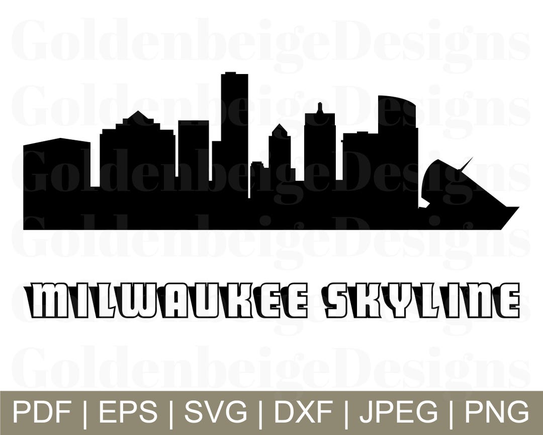 Milwaukee Skyline Svg, Milwaukee Skyline Silhouette, Cityscape, City ...