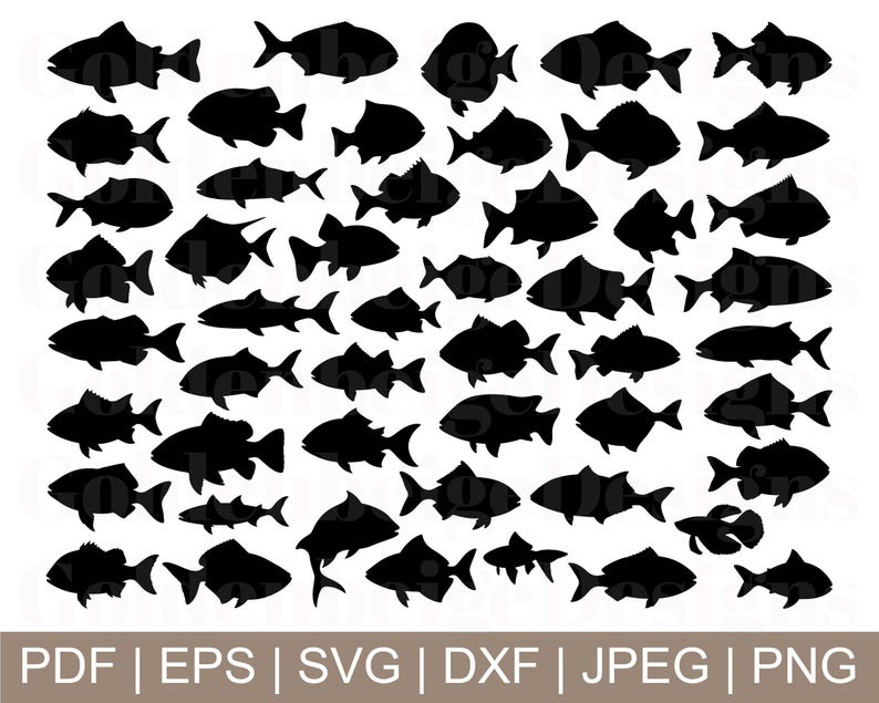 Peces Svg, Peces Vector, Peces Silueta, Peces Cricut, Peces Archivo De ...