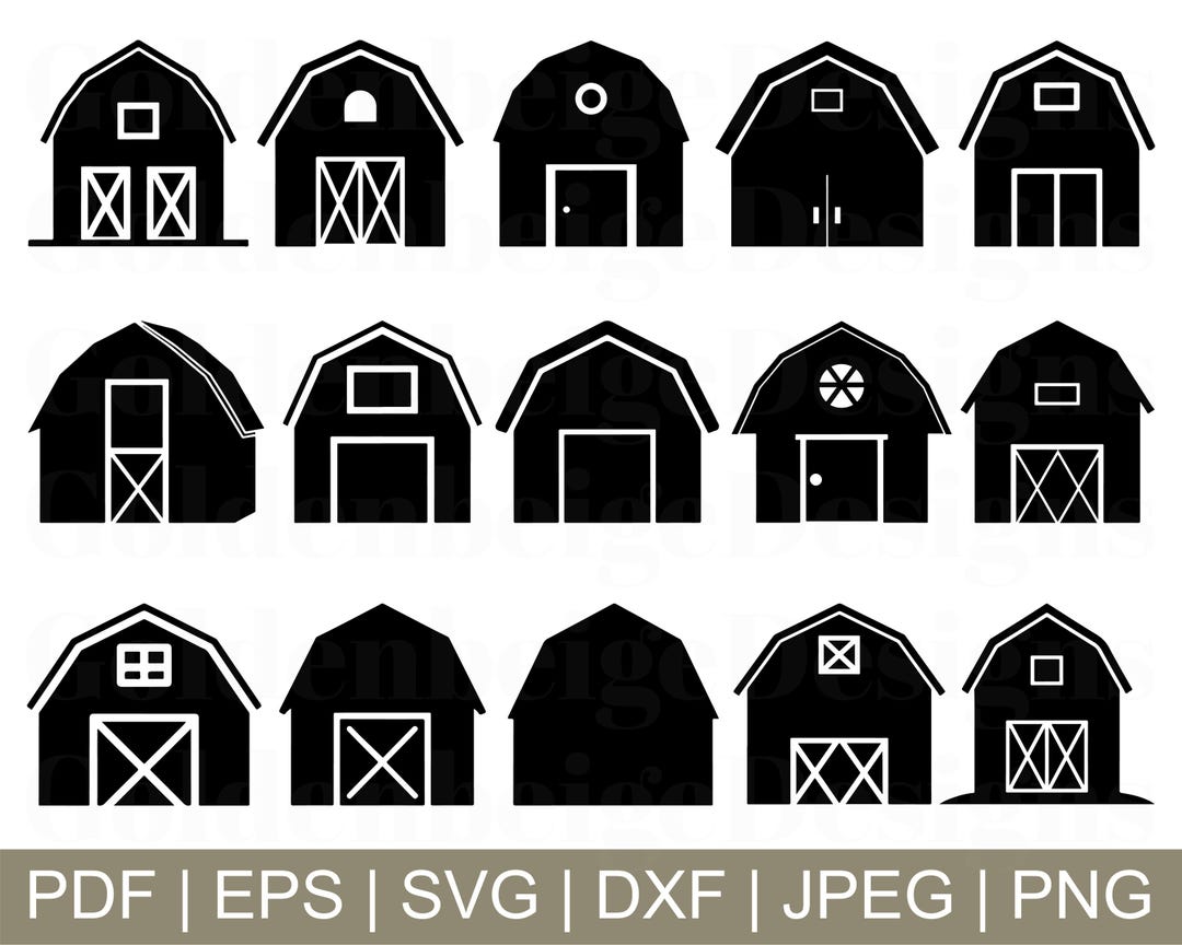 Barn Svg, Barn Vector, Barn Silhouette, Barn Cut File, Barn Dxf, Jpeg ...