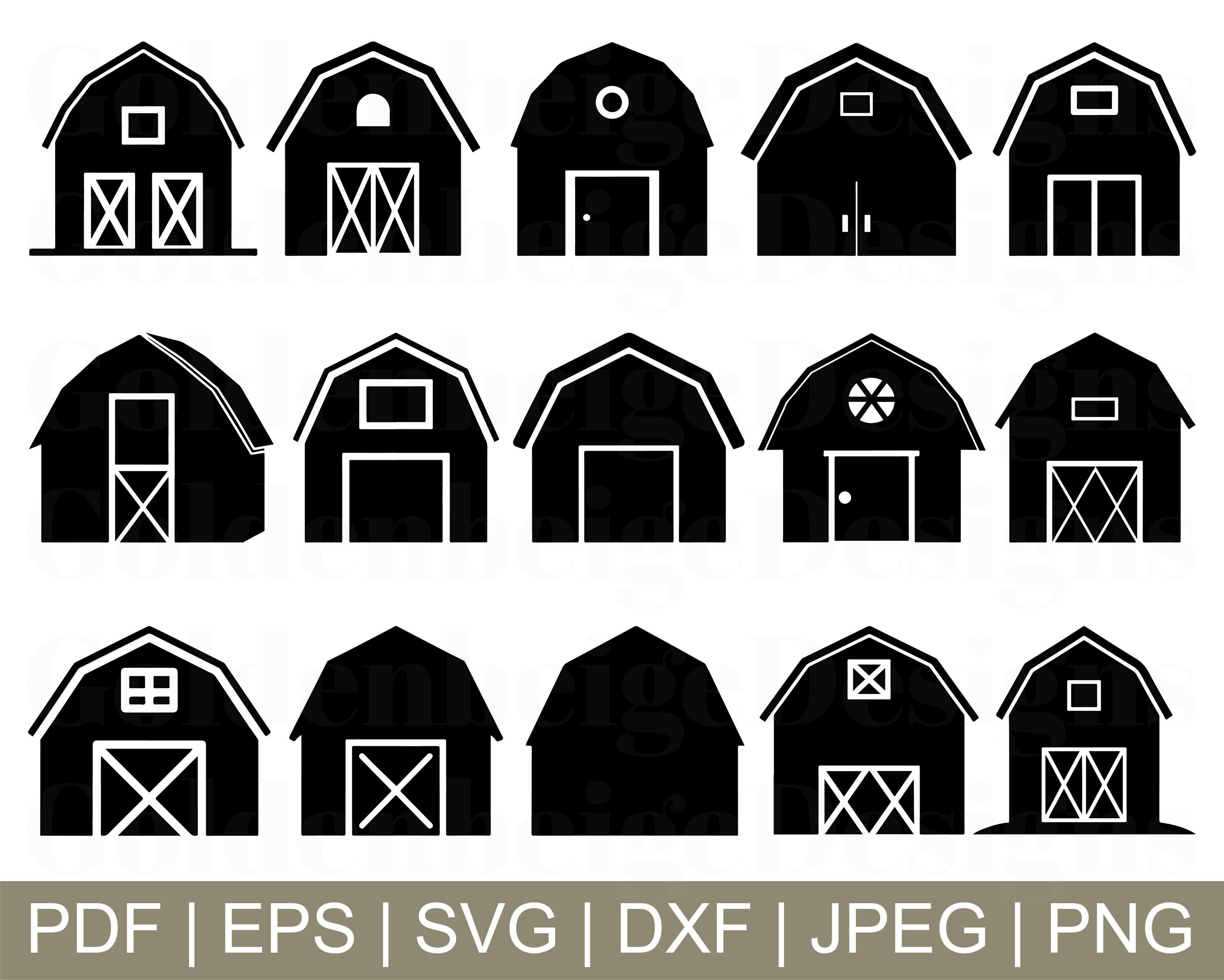 Barn Svg, Barn Vector, Barn Silhouette, Barn Cut File, Barn Dxf, Jpeg ...