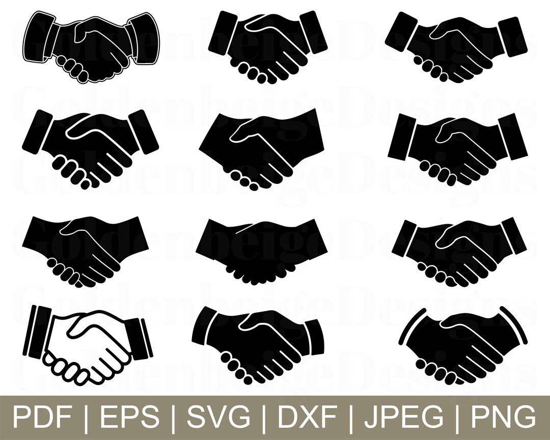 Handshake Icons Svg, Handshake Cut File, Handshake Silhouette ...