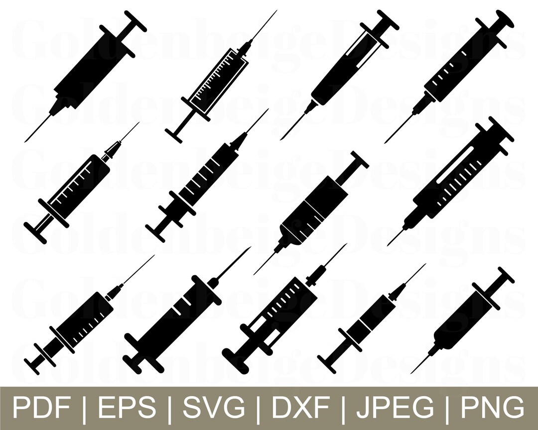 Syringe Svg, Syringe Vector, Syringe Cut File, Syringe Dxf, Jpeg, Png ...