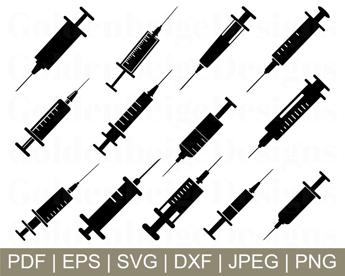 Syringe Svg, Syringe Vector, Syringe Cut File, Syringe Dxf, Jpeg, Png ...
