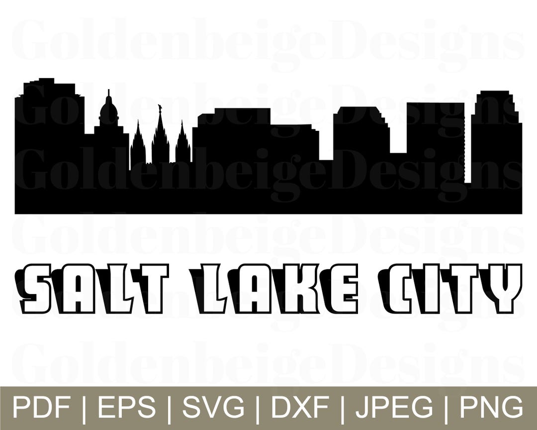 Salt Lake City Skyline Svg, Salt Lake Skyline Vector, Utah Usa, Salt ...