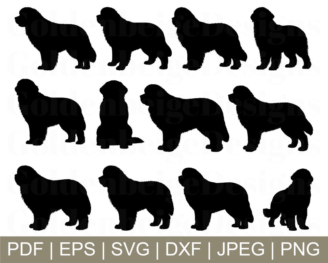 Newfoundland Dog Svg, Newfoundland Dogs Silhouette, Newfoundland Dogs ...