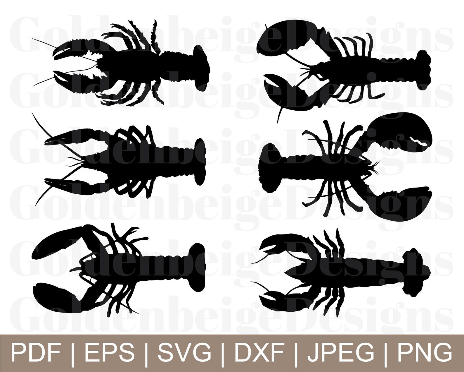 Lobster Svg, Lobster Silhouette, Lobster Png, Lobster Dxf, Lobster ...