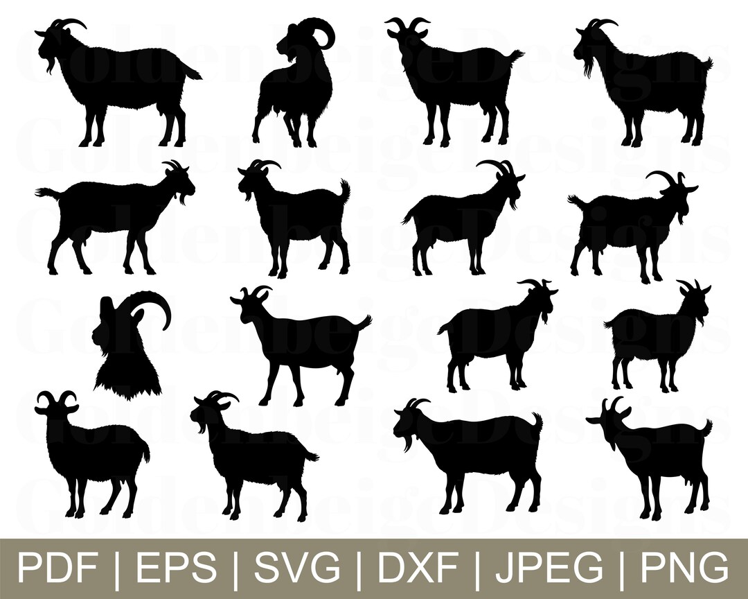 Goats Svg, Goats Vector, Goats Cut File, Goats Silhouette, Goats Dxf ...