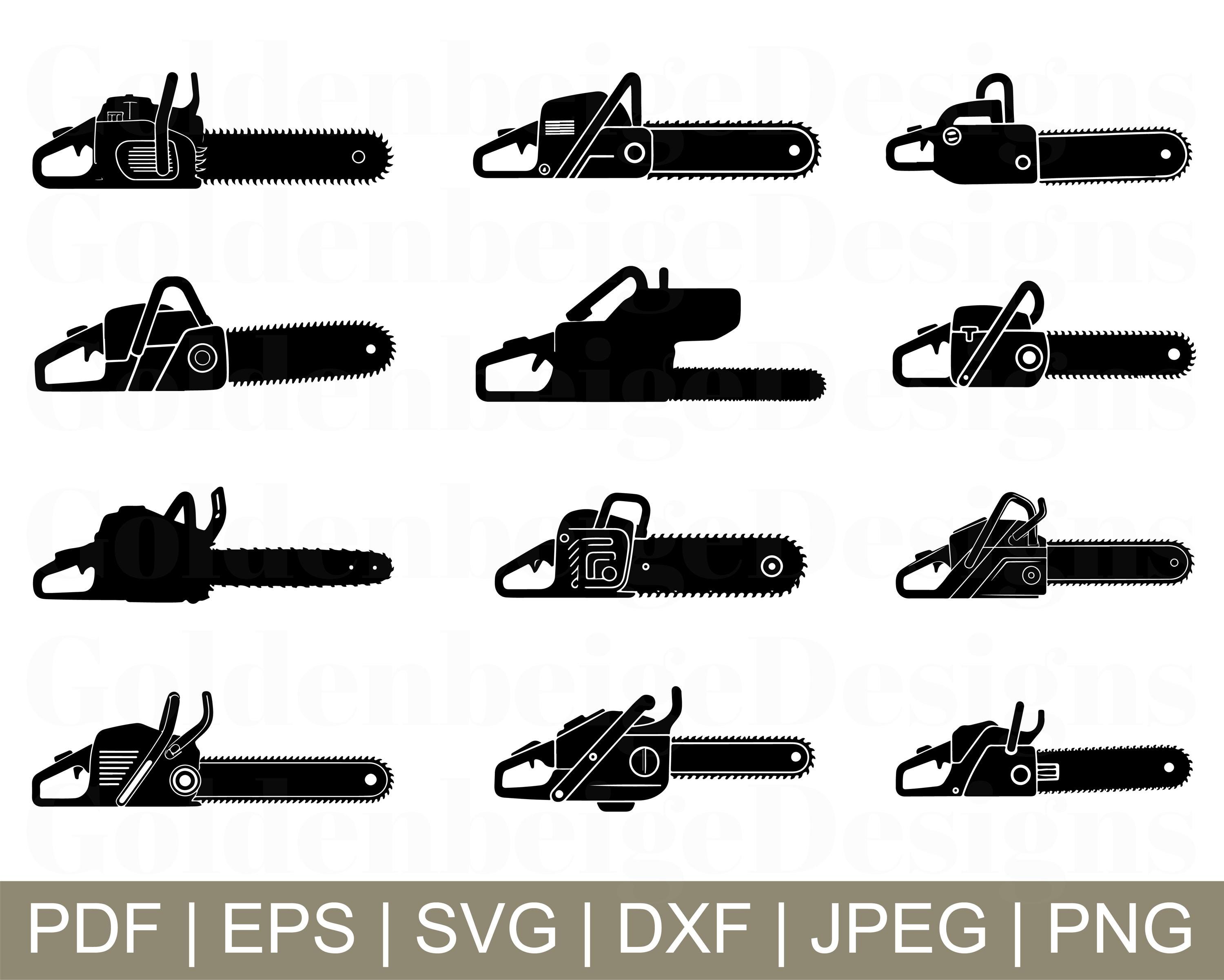 Chainsaw Svg, Chainsaw Silhouette, Chainsaw Vector, Chainsaw Cut File ...