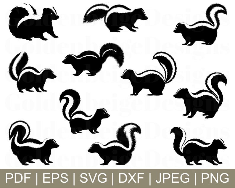 Skunk Svg, Skunk Vector, Skunk Silhouette, Skunk Cut File, Skunk Dxf ...