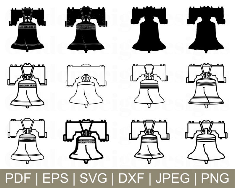 Liberty Bell Svg, Liberty Bell Vector, Liberty Bell Silhouette, Liberty ...