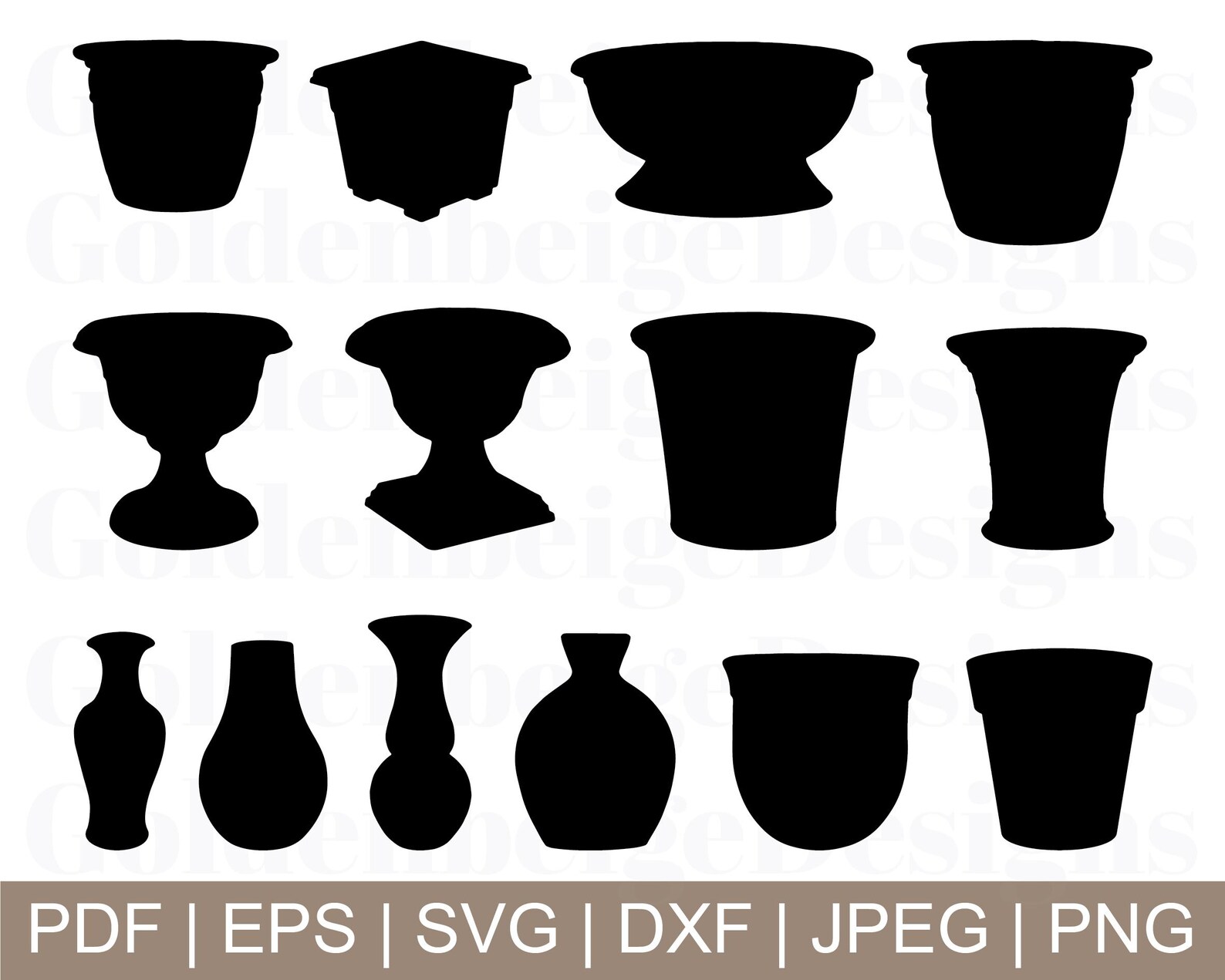 Flower Pot Svg, Flower Pot Vector, Flower Pot Silhouette, Flower Pot ...