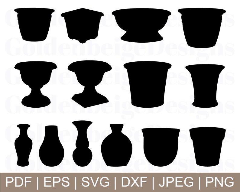 Flower Pot Svg, Flower Pot Vector, Flower Pot Silhouette, Flower Pot ...