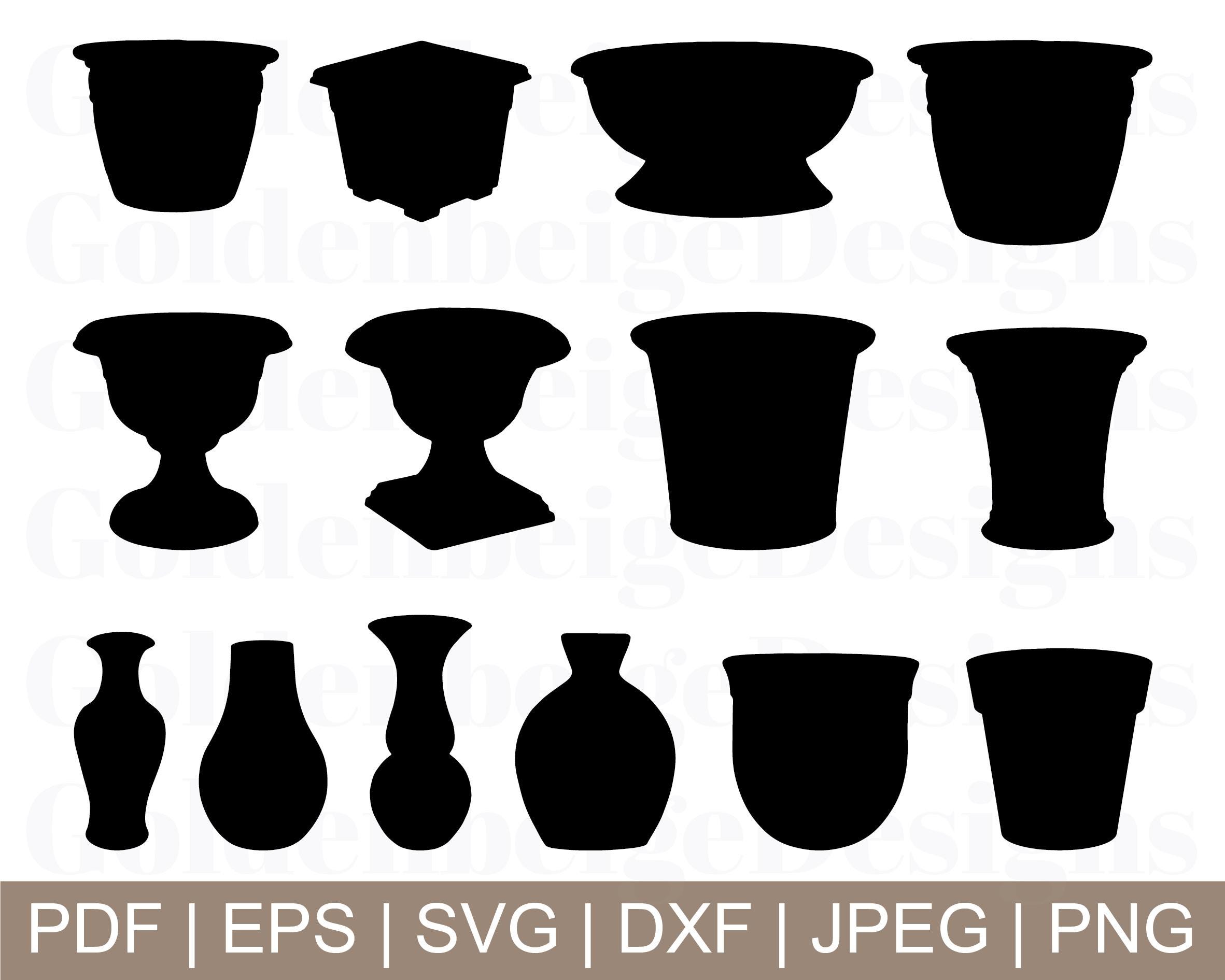 Flower Pot Svg, Flower Pot Vector, Flower Pot Silhouette, Flower Pot ...